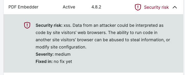 Security Risk for Plugin | WordPress.org