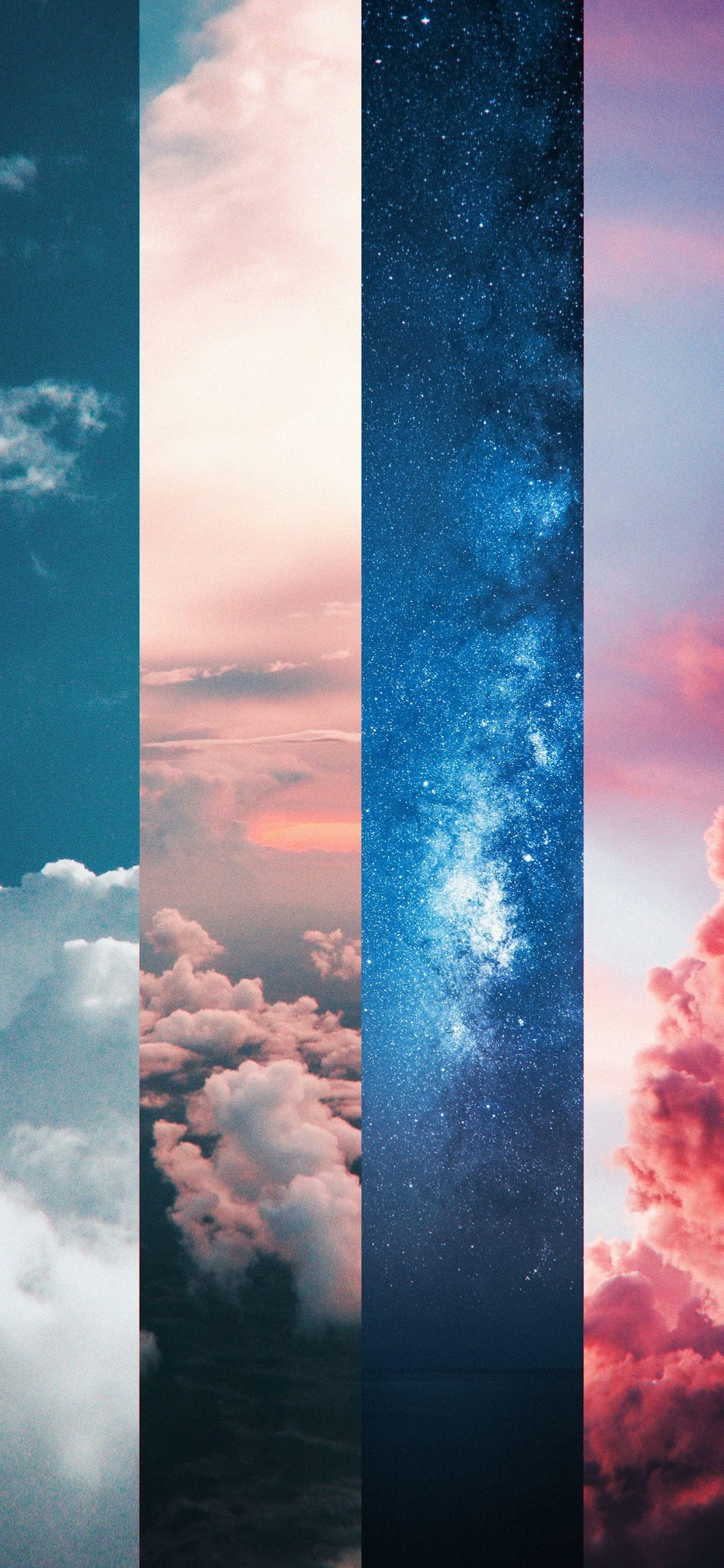 Abstract Vertical Sky Panel Collage Full HD iPhone Wallpaper