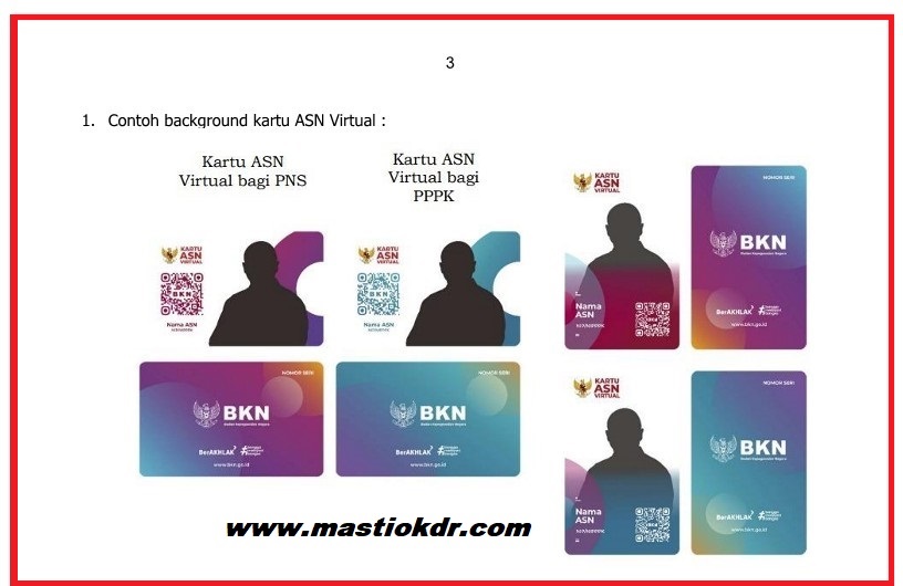 Surat Edaran Penerbitan dan Penggunaan Kartu Virtual ASN (PNS dan PPPK ...