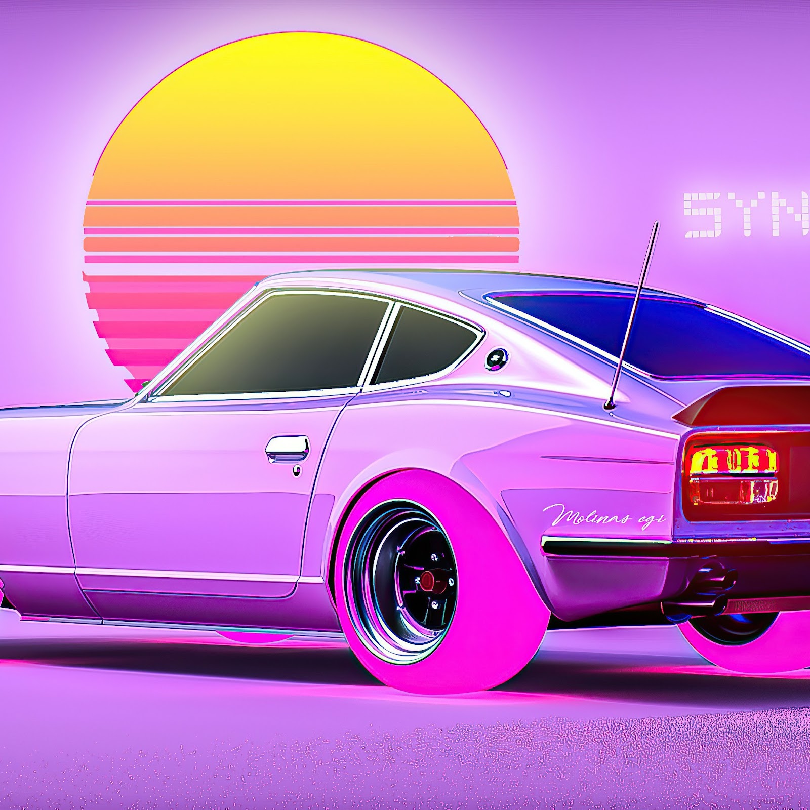 240Z Synthwave 4K Wallpaper