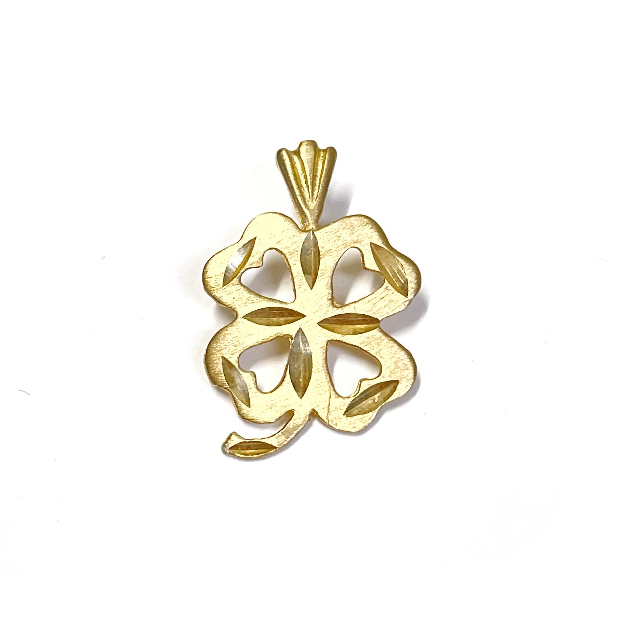 14K Gold Shamrock Pendant