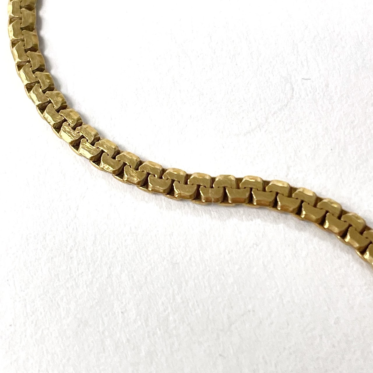 14K Gold Flat Box Chain Necklace