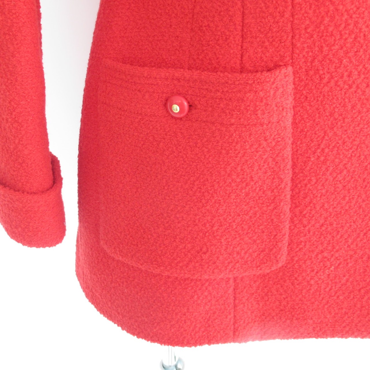 Chanel Red Bouclé Blazer