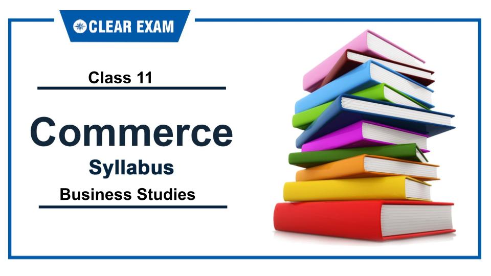 Business Studies Syllabus Class 11