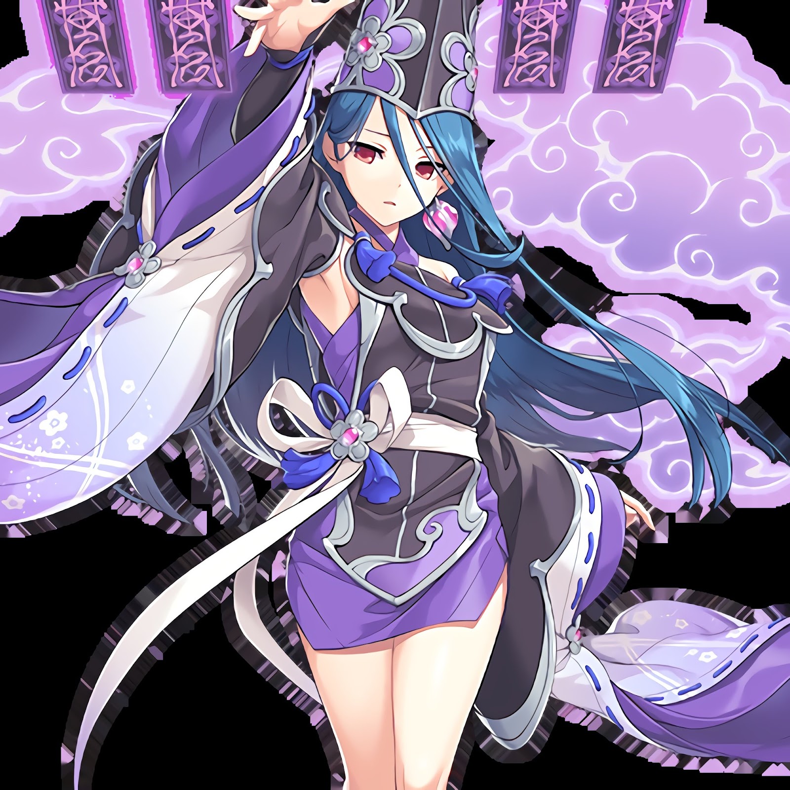 Anime, Girl, Azure, Magic, Gown 2K Wallpaper