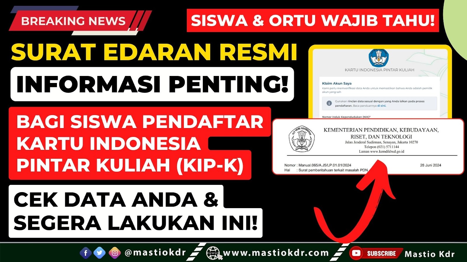 Surat Edaran Informasi Penting Bagi Siswa Pendaftar Program Kartu ...