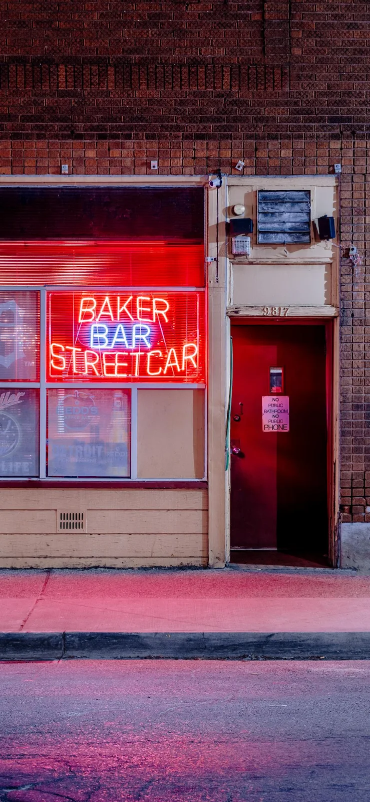 Baker Bar Streetcar Neon Glow Full HD iPhone Wallpaper