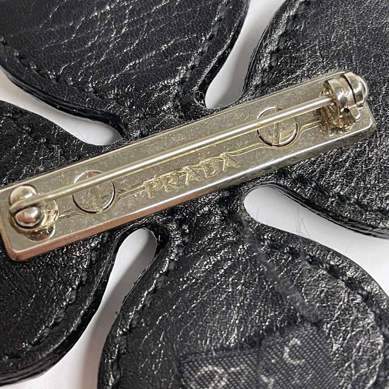 Prada Lizard & Leather Pin