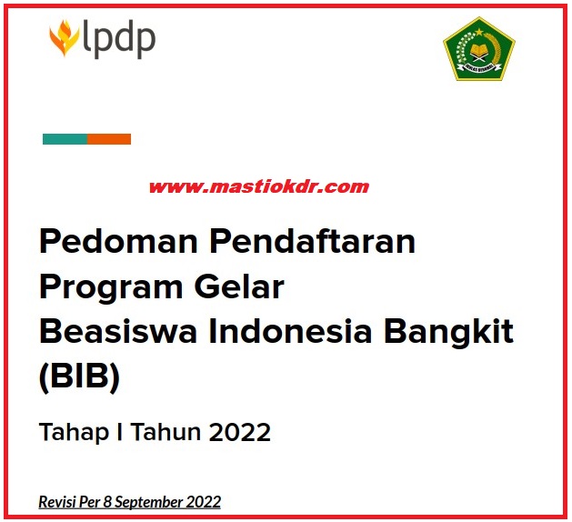 Buku Panduan atau Pedoman Pendaftaran Beasiswa Indonesia Bangkit (BIB ...