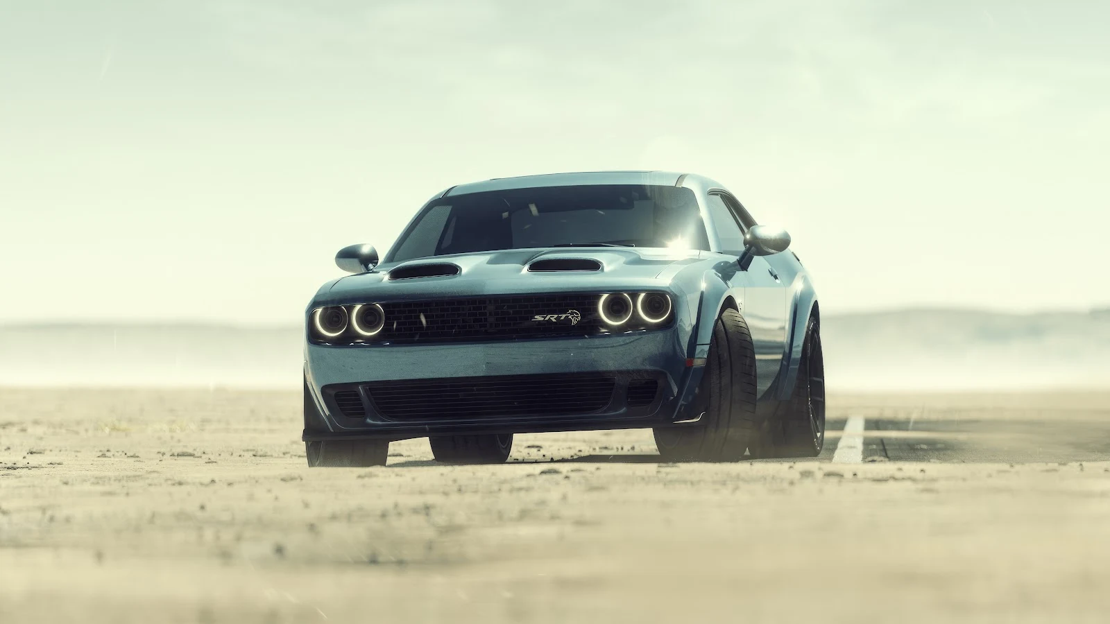 Dodge Challenger SRT Hellcat In Desert 8K Wallpaper