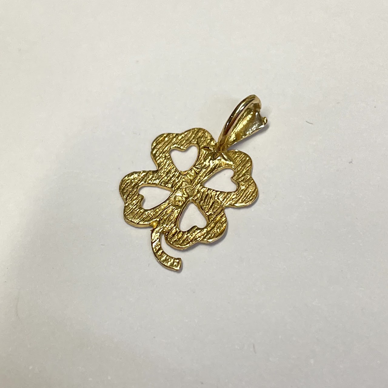 14K Gold Shamrock Pendant