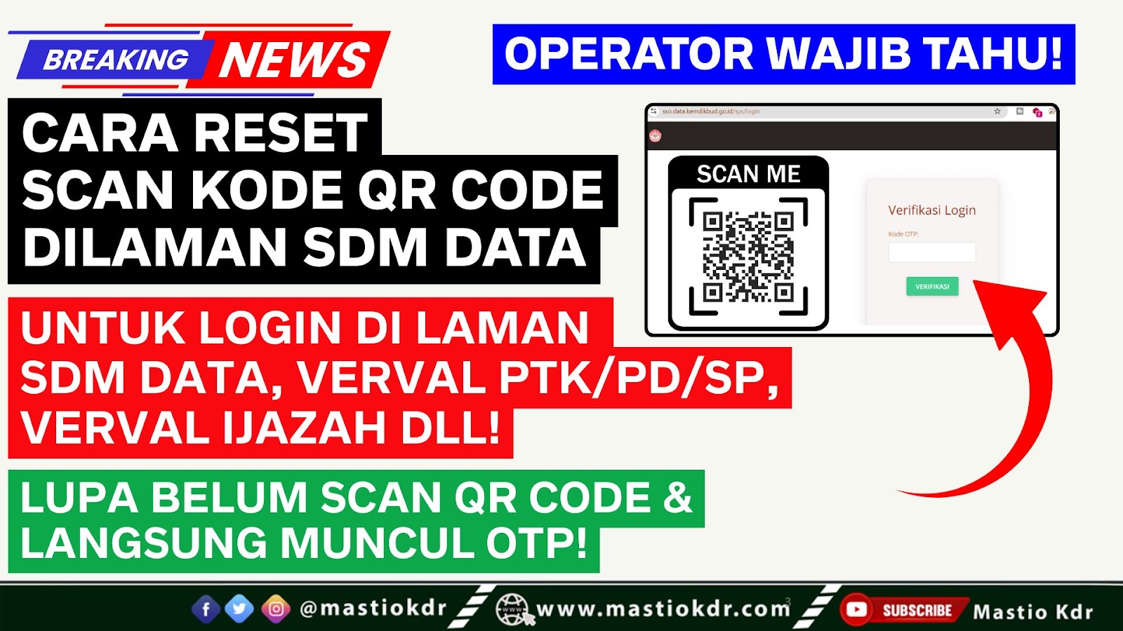 Cara Reset Kode QR Code Akun Login SSO SDM Data Untuk Login Verval PD ...