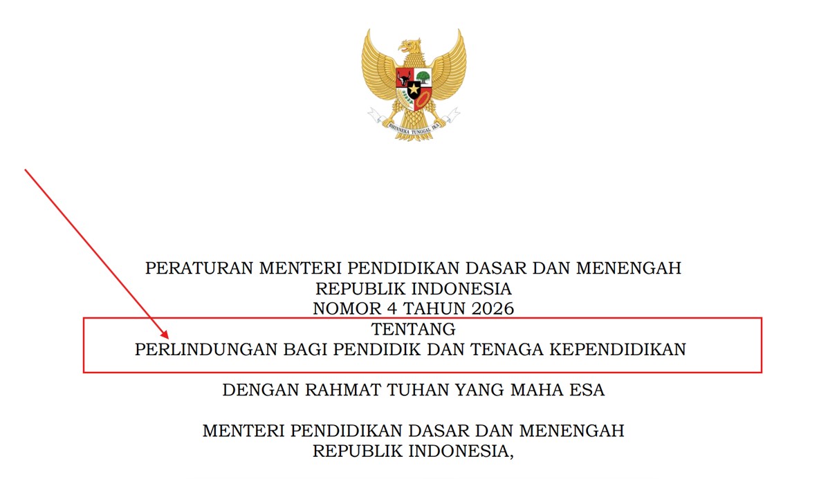 Peraturan Menteri Pendidikan Nomor 4 Tahun 2026 tentang Perlindungan ...