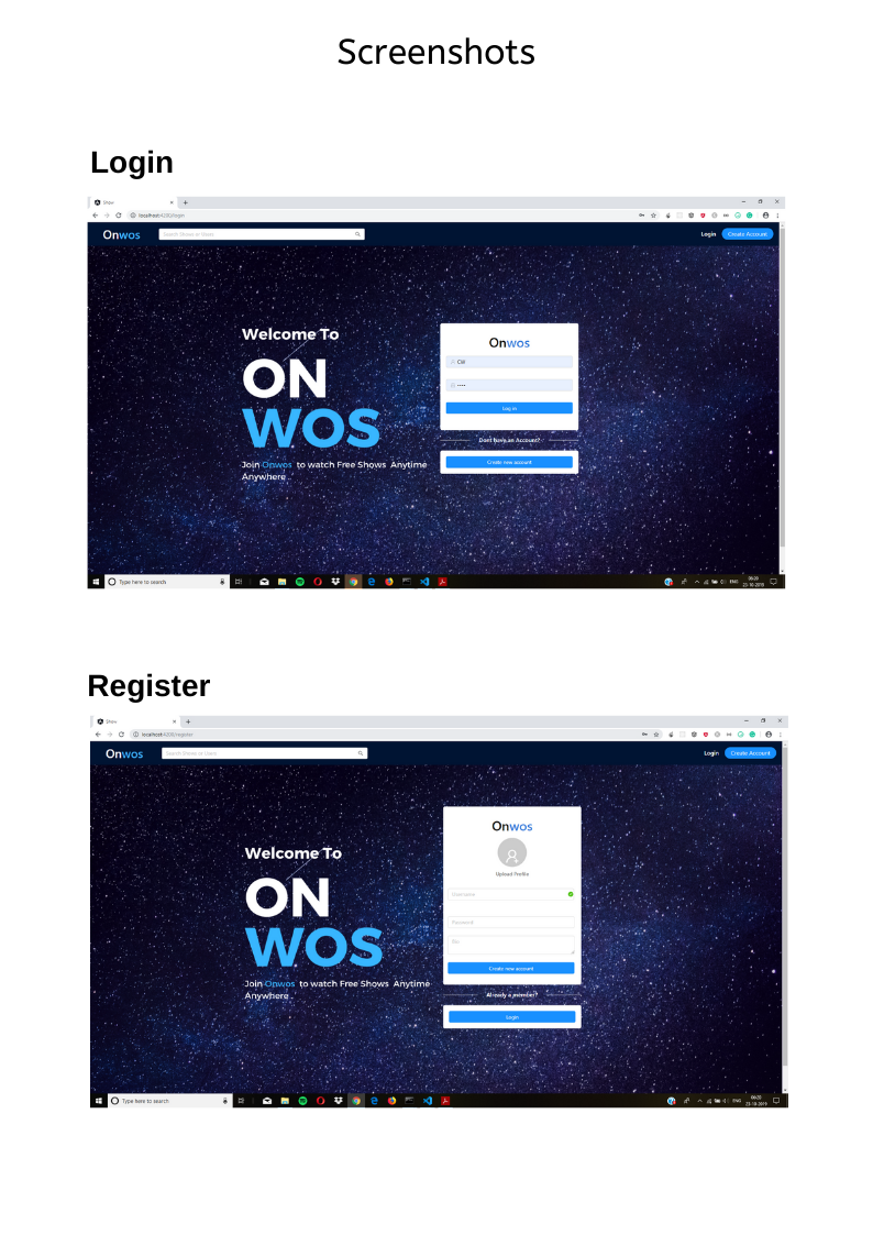 Onwos Streaming Service - Codesandbox