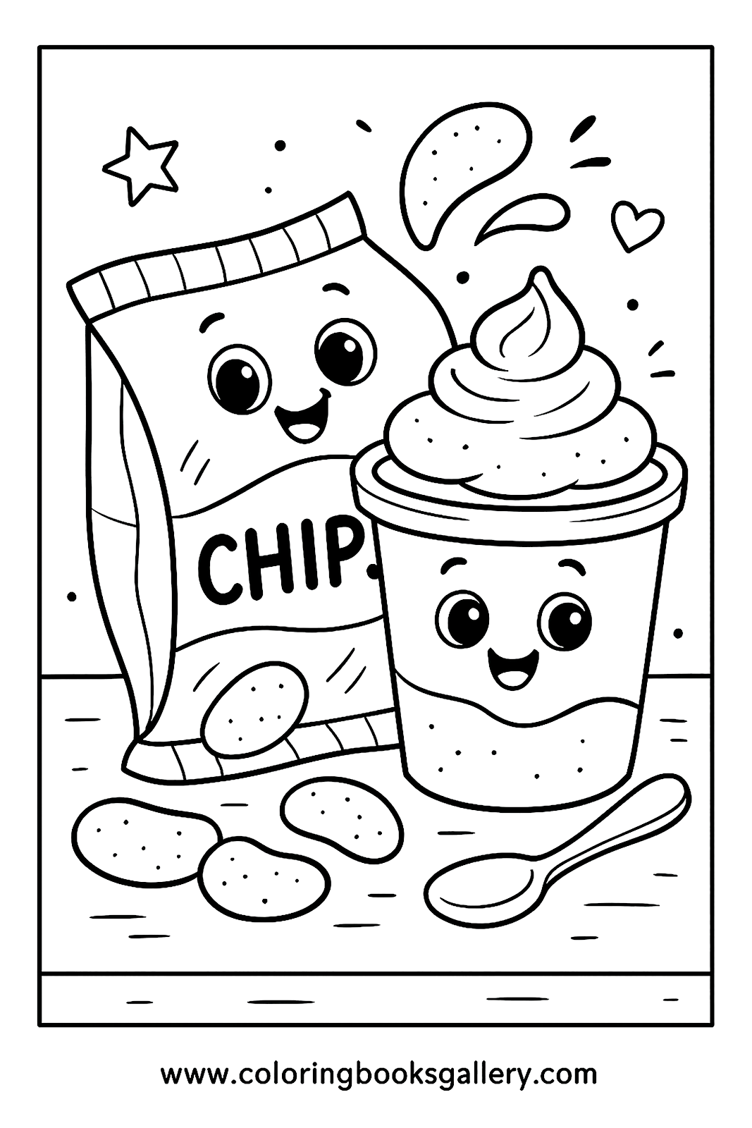 Bag of Chips Spilling Out – Free Printable Coloring Sheet for Kids and ...