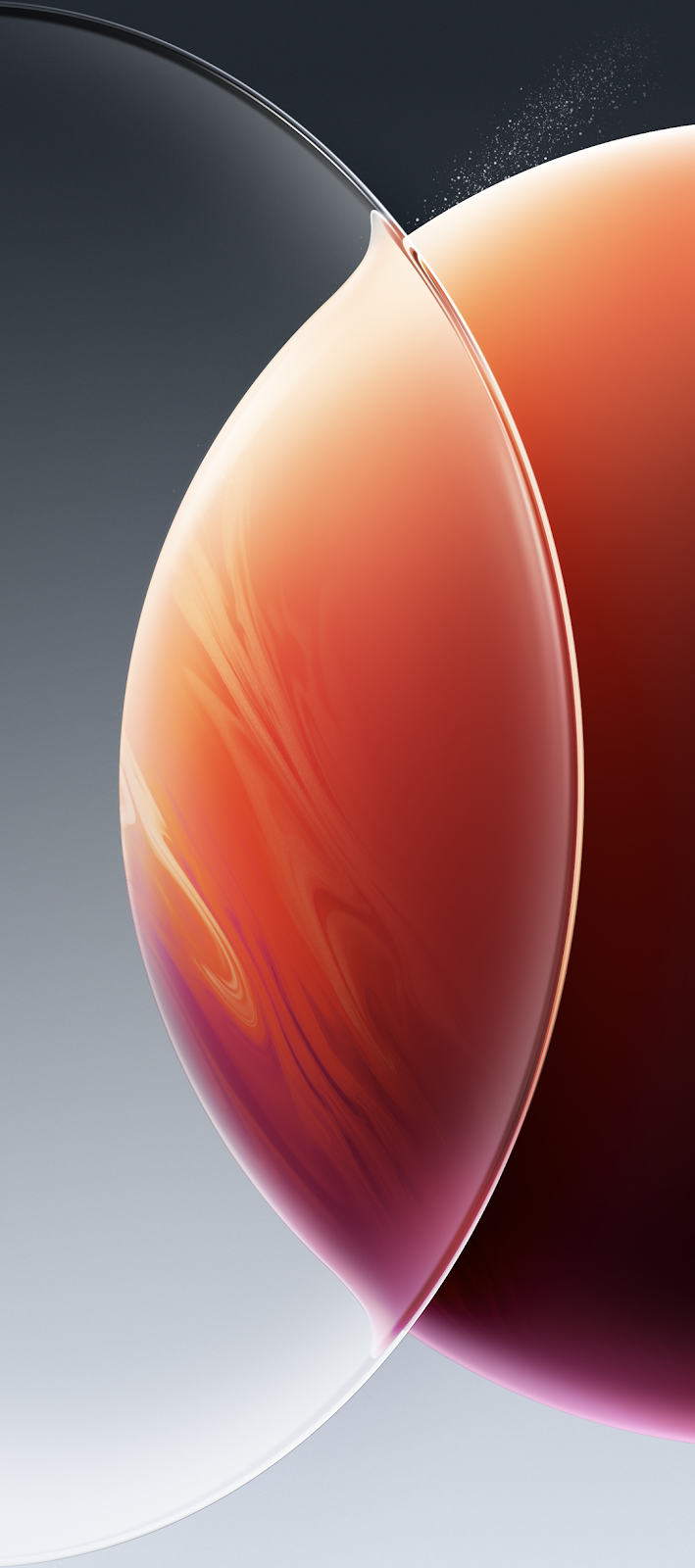 Abstract Orange Glass Sphere Full HD iPhone Wallpaper