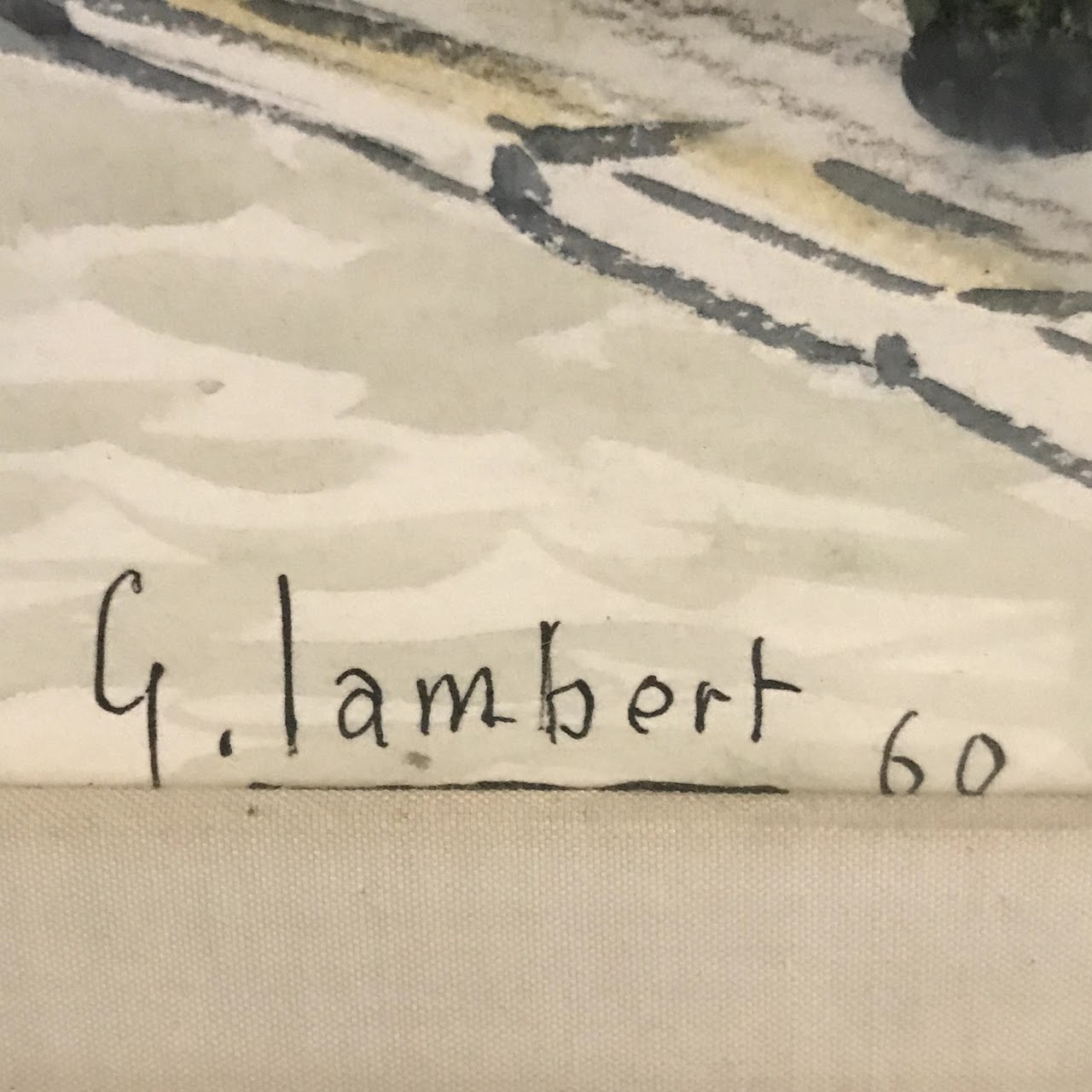 G. Lambert Signed Mid-Century Watercolor