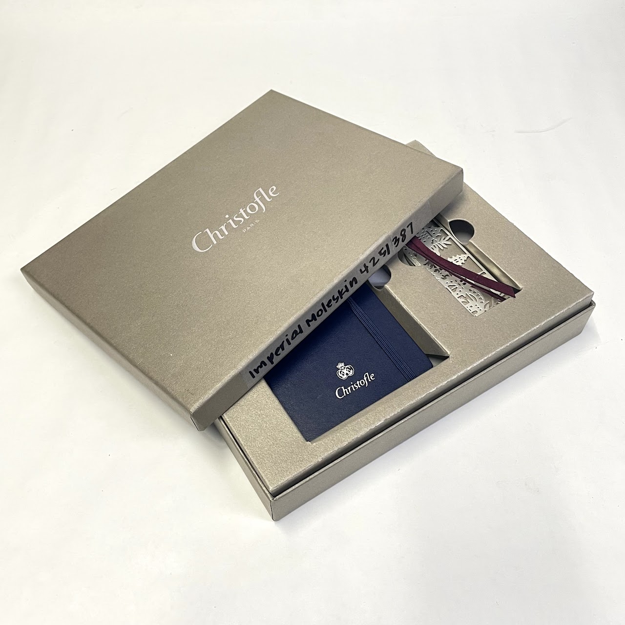 Christofle MINT Moleskin Journal & Bookmark Set