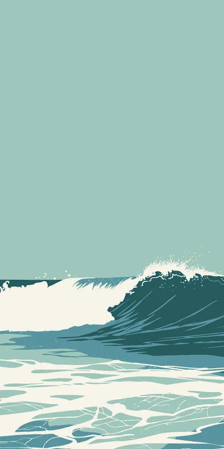 Ocean, Wave, Teal, Sea 2K iPhone Phone Wallpaper