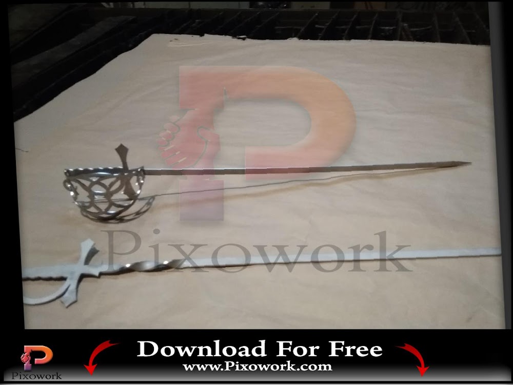 +753 vector DXF to download Sabre Skewer Sword