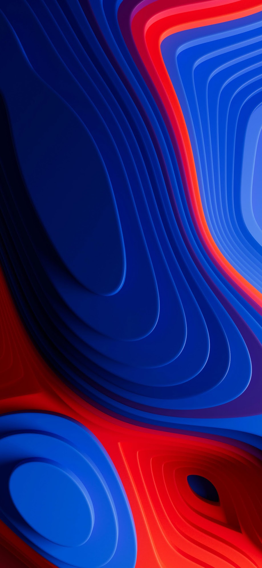 Dynamic Red and Blue Contours 2K iPhone Wallpaper