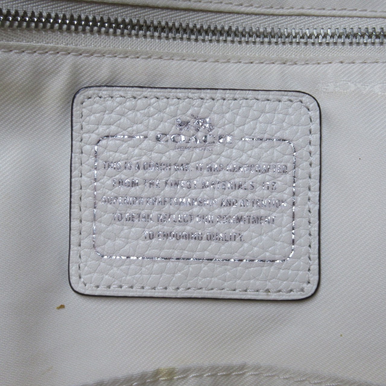 Coach White Leather Backpack