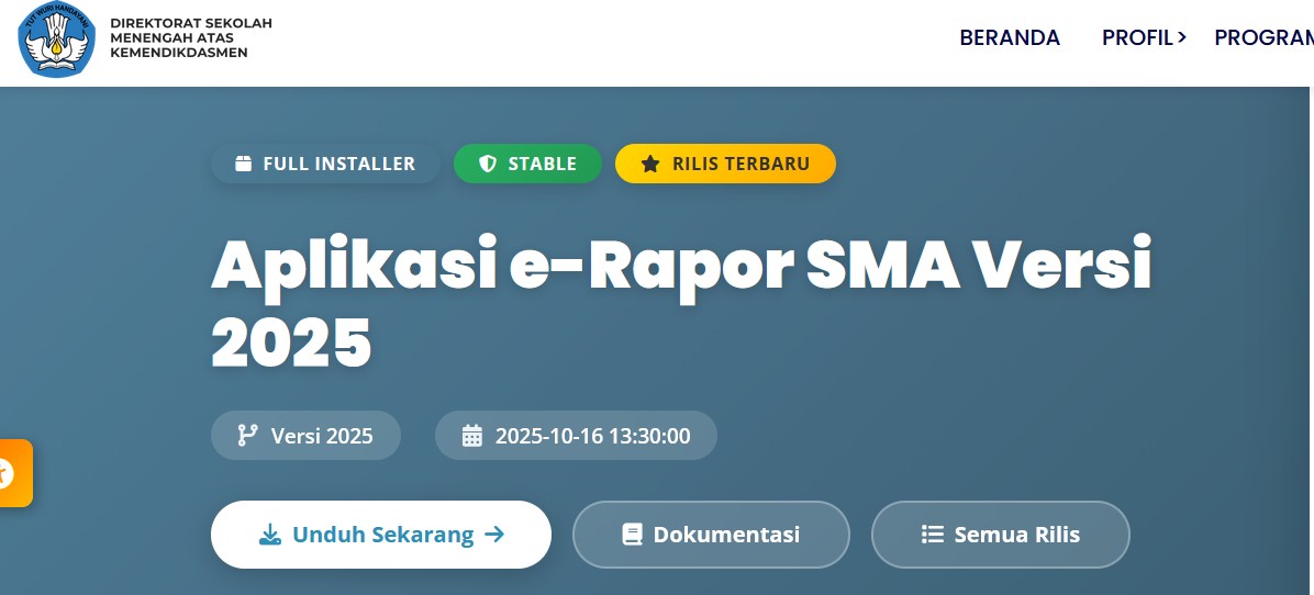 Rilis Aplikasi e-Rapor SMA Versi 2025 Untuk Semester Ganjil Tahun ...