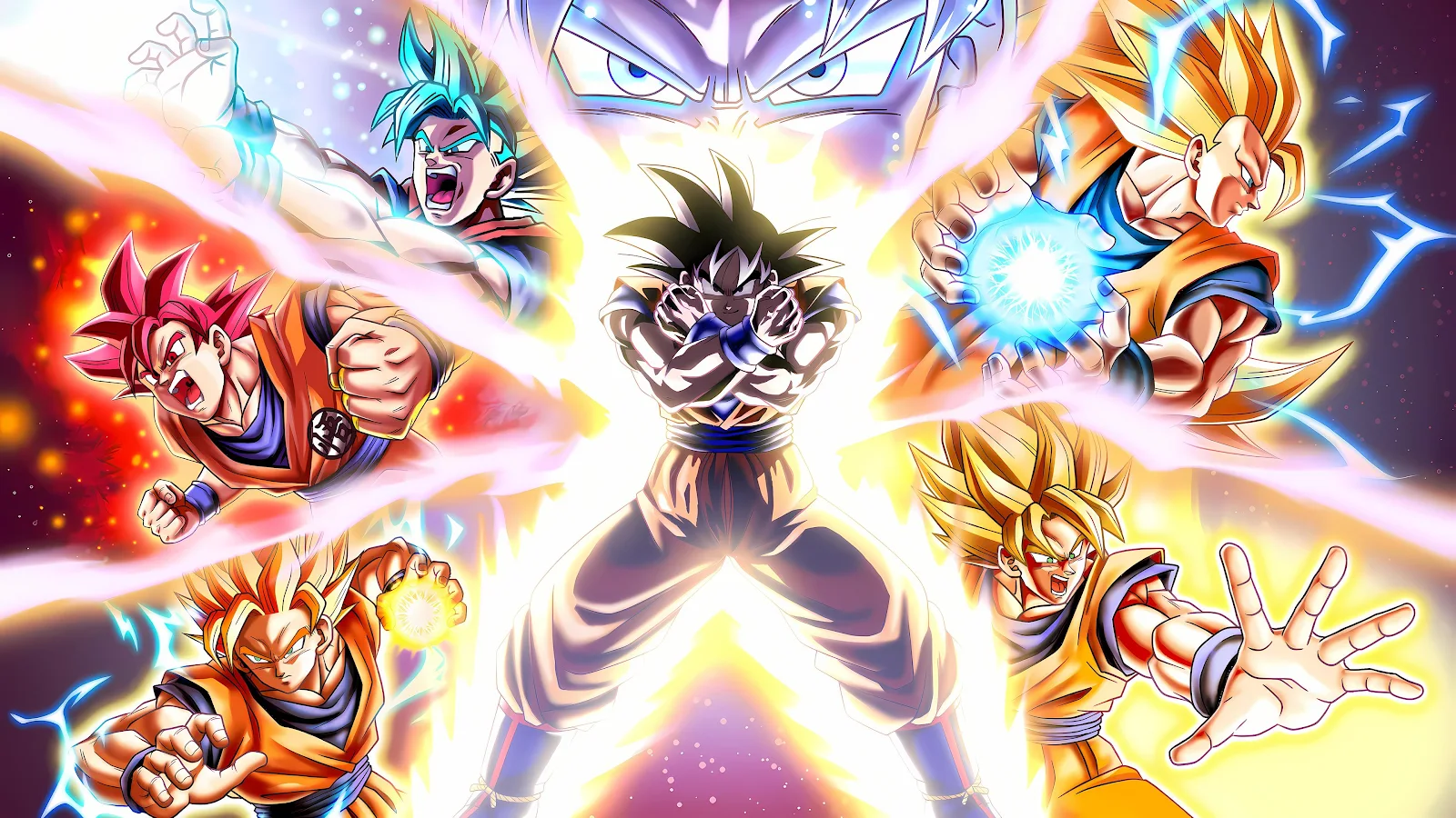 Goku All Super Saiyan Forms 4K Desktop Wallpaper