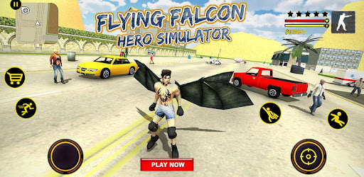Flying Falcon Hero Simulator:Miami Crime City 2020 Android App