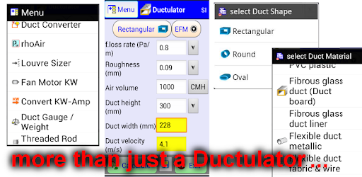 HVAC duct sizer - a Ductulator - Apps on Google Play