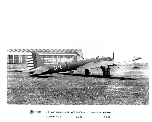 U.S. Army bomber, B-99, made by Boeing, at Schenectady Airport ...