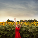 Girl in sunflower field - Theme Download for Chrome