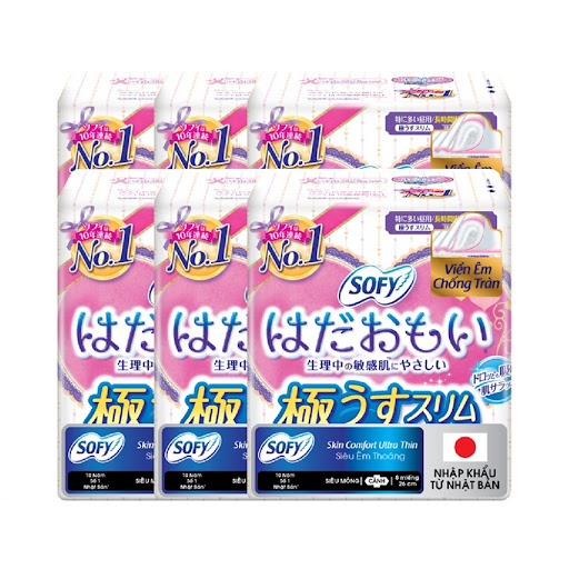 Combo 6 BVS Sofy skin comfort UT 26cm 8 miếng