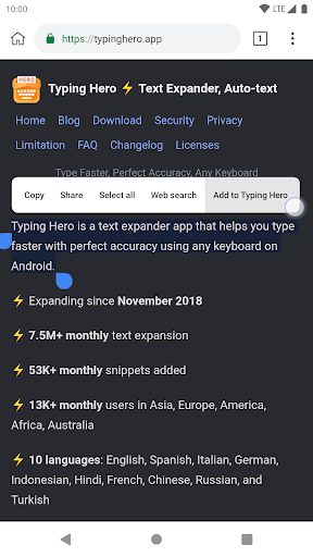 Télécharger Typing Hero ⚡ Text Expander sur Android et APK