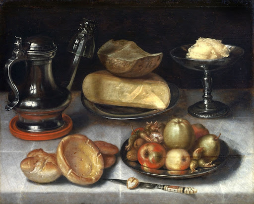 Still Life with Pewter Jug, Fruit, and Cheese - Floris Claesz. van ...