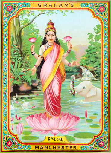 Textile label produced for Graham Co., Manchester featuring the goddess ...