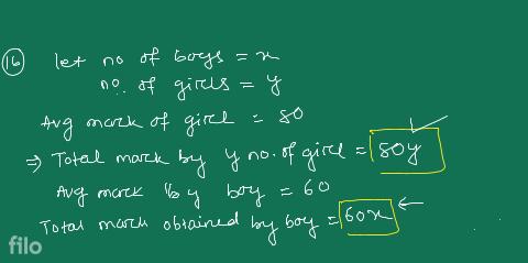 Mean marks scored by the students of a class is 53 . The mean marks of th..