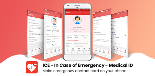 ICE - In Case of Emergency - Medical Contact Card Android App