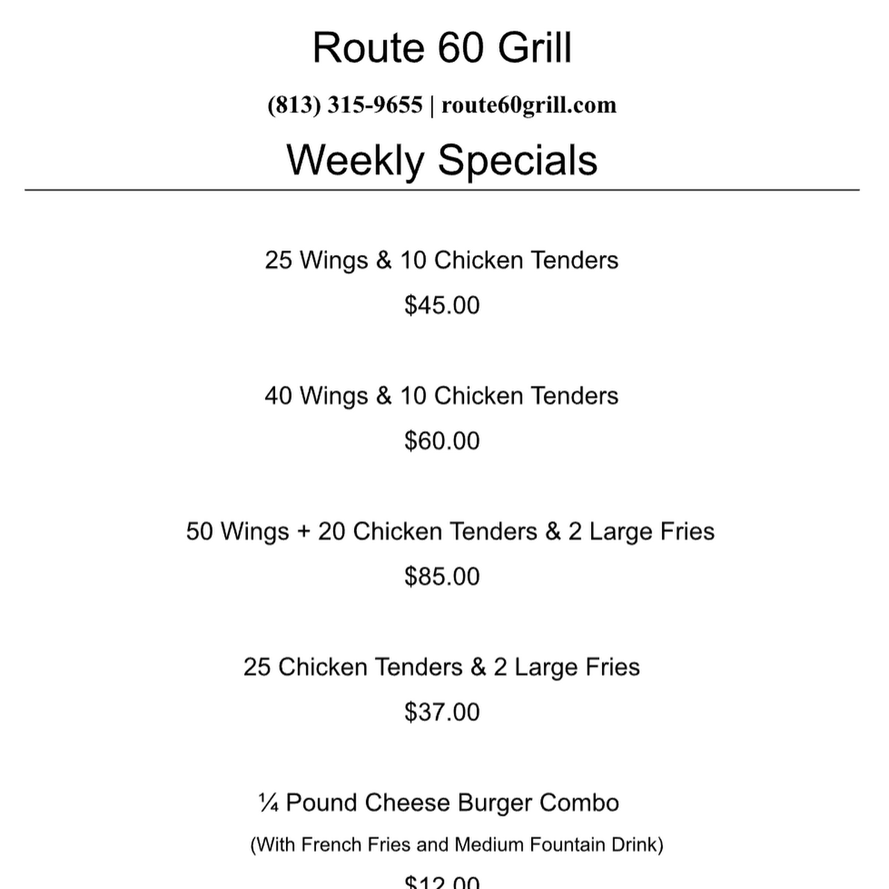 Route 60 Grill - Family owned, local restaurant in Brandon!!!! Try our ...