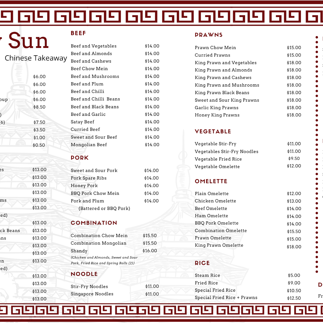 Ruby Sun Chinese - We have been operating for over 30 years and are ...