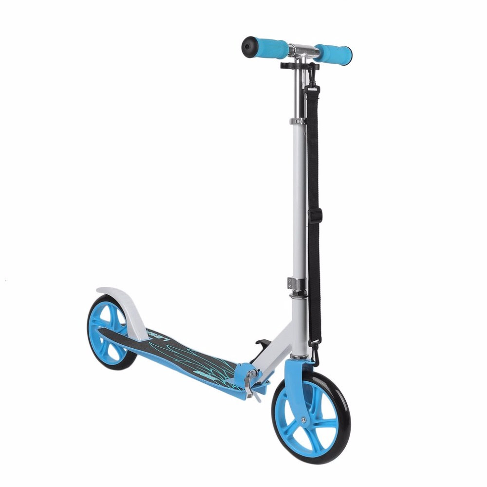 200MM Folding Height Adjustable Foot Scooter Two Rounds Wheels Outdoor ...