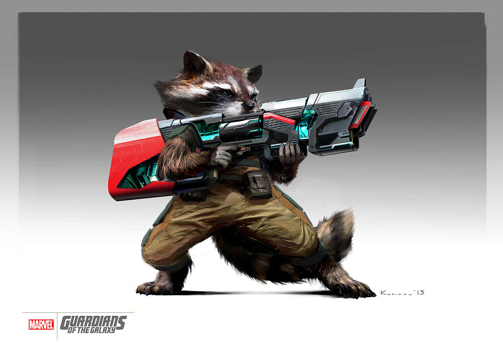 Concept Arts de Mapache Cohete, Gamora y las armas de Guardianes de la ...
