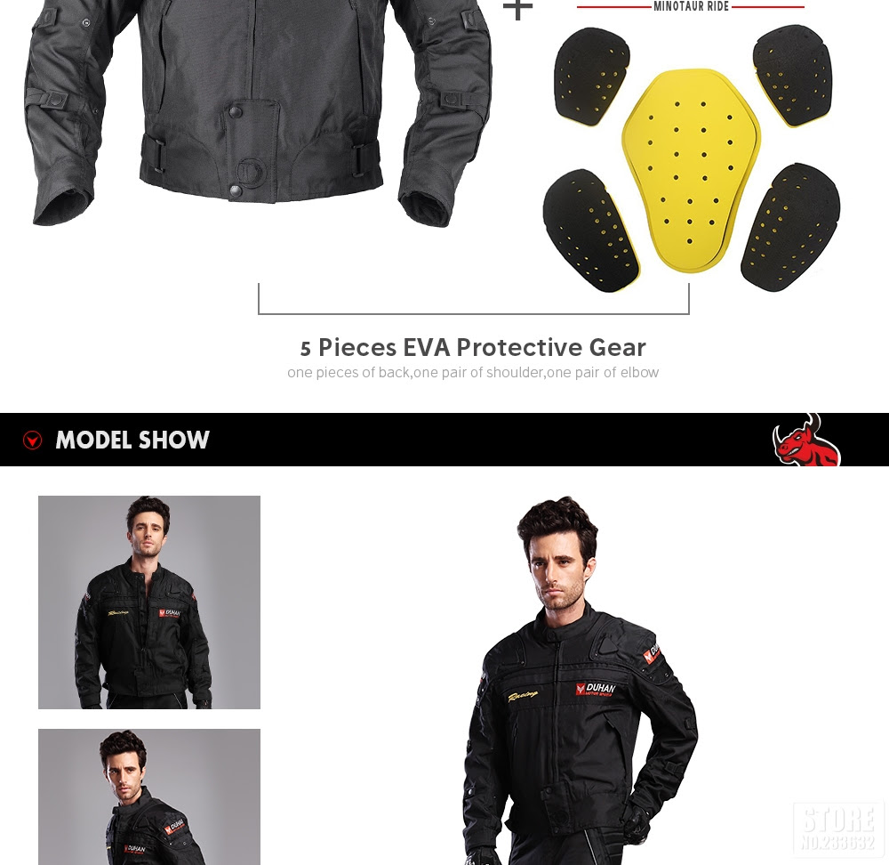 DUHAN Blouson Moto Men's Motorcycle Motocross Off-Road Racing Jacket ...