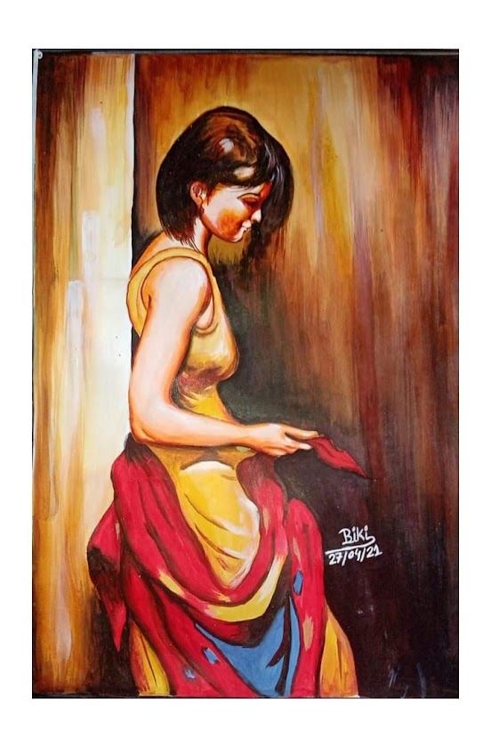 Product Descption Of Beautiful Handpainted Canvas Painting by Acrylic Colour