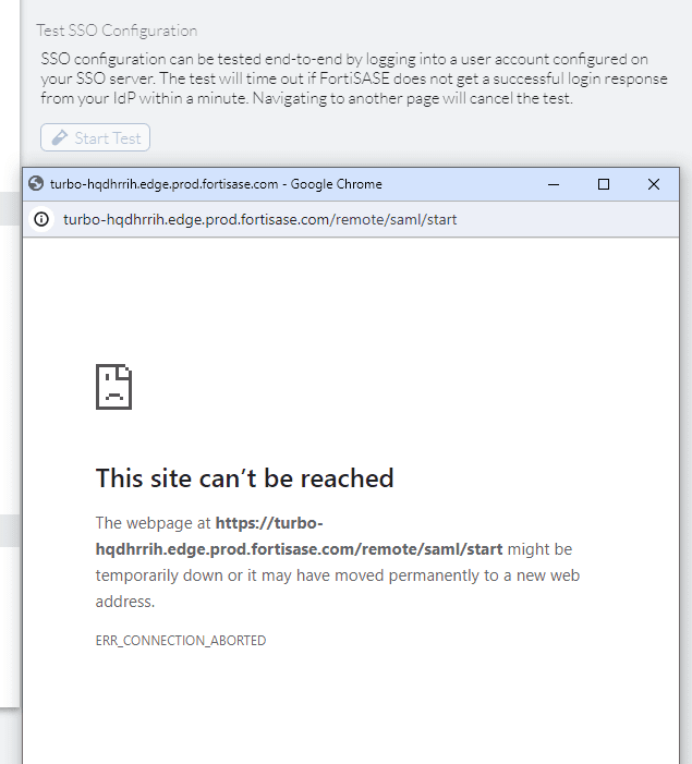 How to fix unable to perform 'Start Test' on Test SSO Configuration ... How to fix unable to perform 'Start Test' on Test SSO Configuration ...