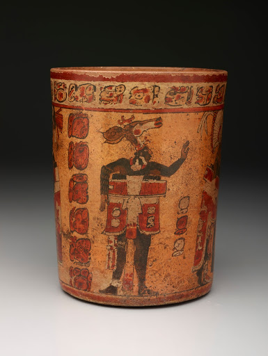 Cylindrical vessel with ball game scene — Google Arts & Culture