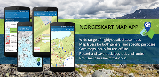 Norgeskart Outdoors - Offline maps & trips Norway Android App