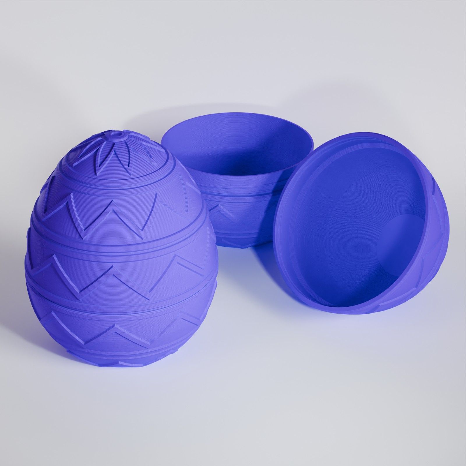 Easter Egg Container - Lines by kraken.stl | 3D Printing Design