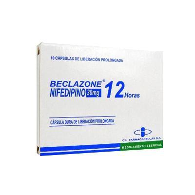 Beclazone 12 Horas 30Mg Cápsulas Caja X10Cap. Novamed Nifedipino
